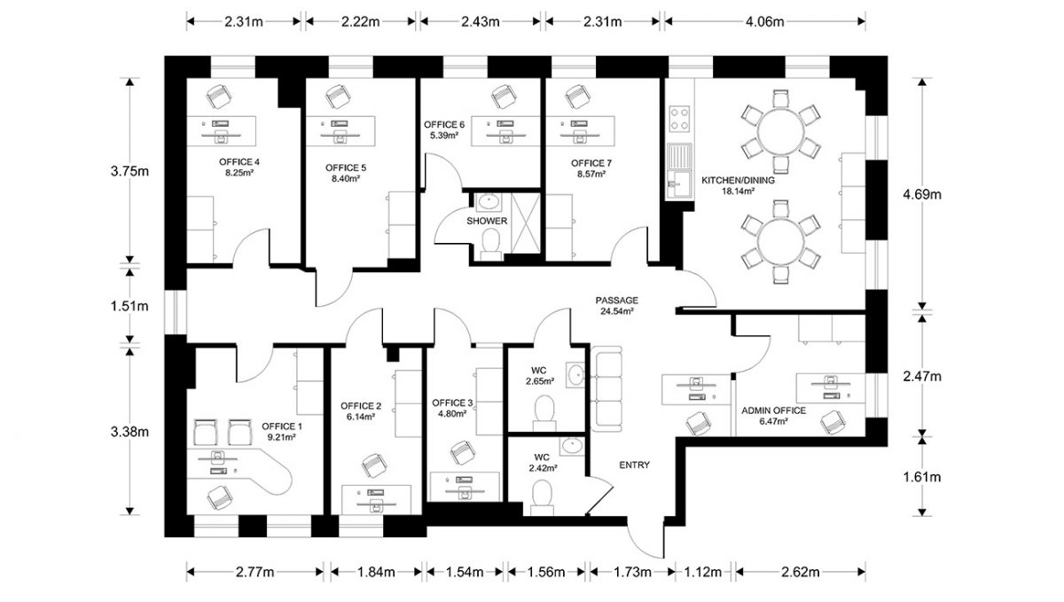 2D Floor Plan – Commercial Real Estate - Plan It All