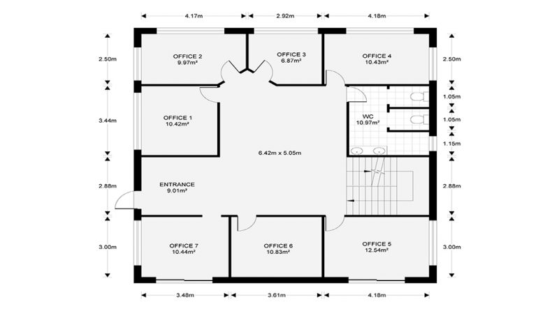 2D Floor Plan – Commercial Real Estate - Plan It All
