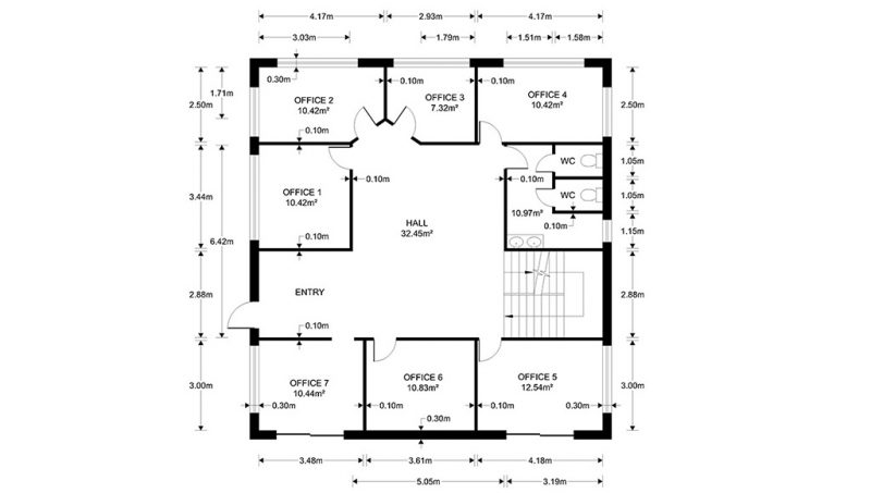 2D Floor Plan – Commercial Real Estate - Plan It All