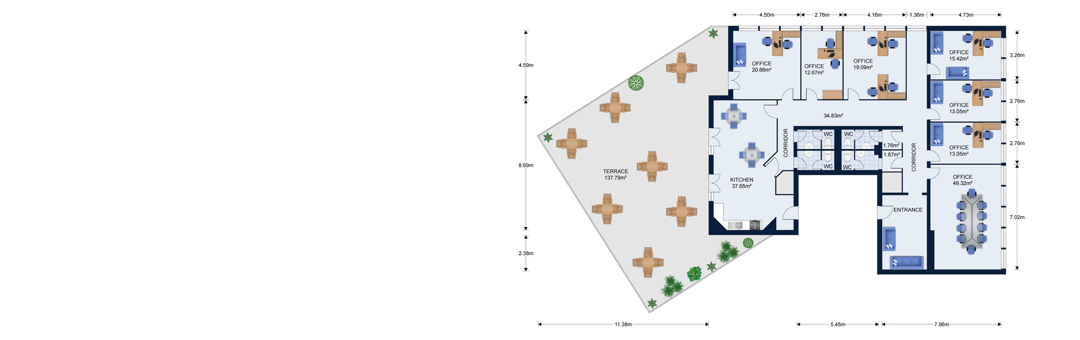 2D Floor Plan - Commercial Real Estate - Plan It All